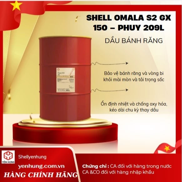 DẦU BÁNH RĂNG SHELL OMALA S2 G 150 ( đổi tên thành SHELL OMALA S2 GX ...